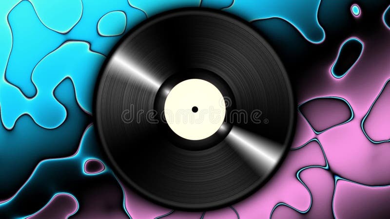 Spinning Vinyl Disc on Abstract Moving Background. Seamless Loop 4k ...