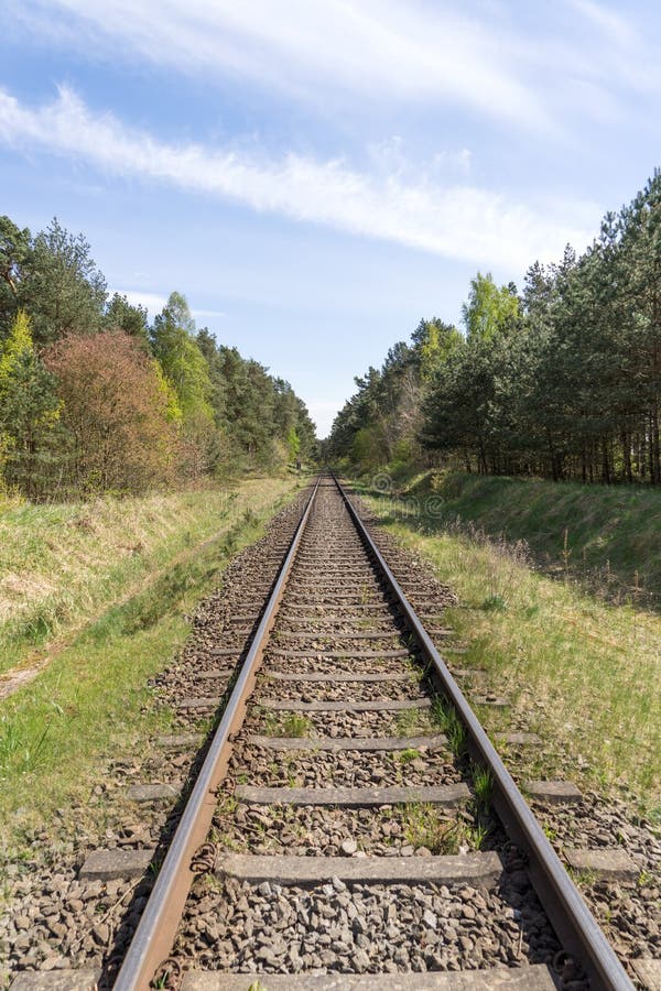 Straight Rail Track with Stones. Indian Railway Line Stock Image ...