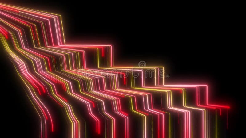 Endless Stream of Colored Lines Changing Shape. 4K Abstract Animation ...