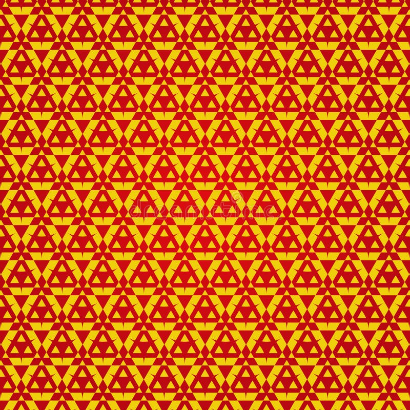 Seamless Red and Yellow Triangles. Pattern Design Stock Illustration ...