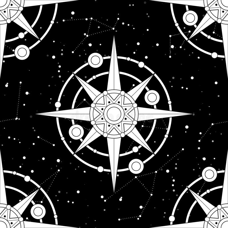 Endless Texture of Cosmic Universe with Mechanical Stars Stock Vector ...
