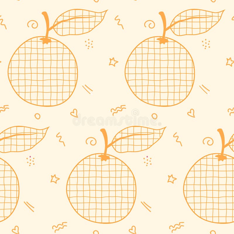 Endless Textured Orange Pattern on Light Background. Orange Shapes with ...