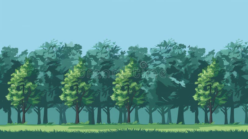 Endless Trees Stretch into the Horizon in a Tranquil Forest Stock ...