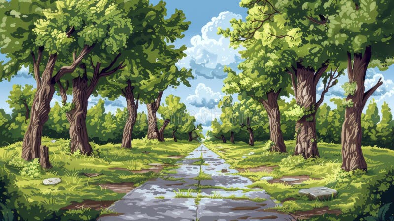 Endless Trees Stretch into the Horizon in a Tranquil Forest Stock ...