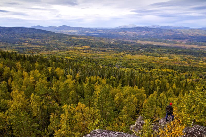 The Endless Ural Taiga among the Mountains and Ridges Stock Photo ...