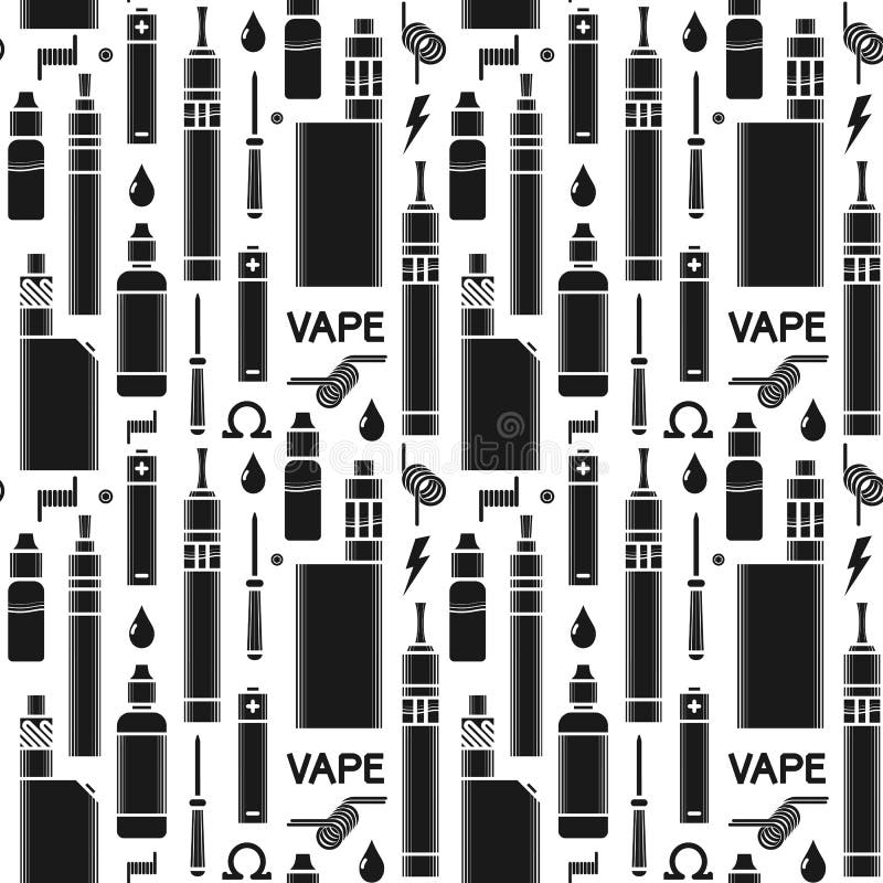 Vector Seamless Pattern of Vaporizer and Accessories Stock Vector ...