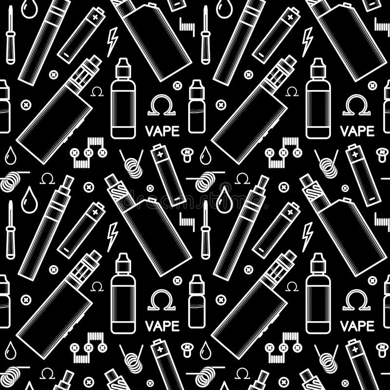 Vector Seamless Pattern of Vaporizer and Accessories Stock Vector ...