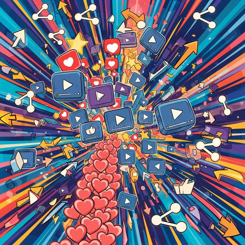 Endless Waterfall of Vertical Short-form Videos Symbolizing Infinite ...