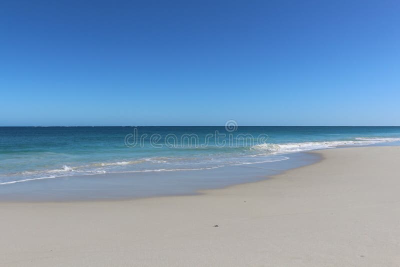 Endless White Sand Beach, Blue Ocean and Sky - Perth Beach, Western ...