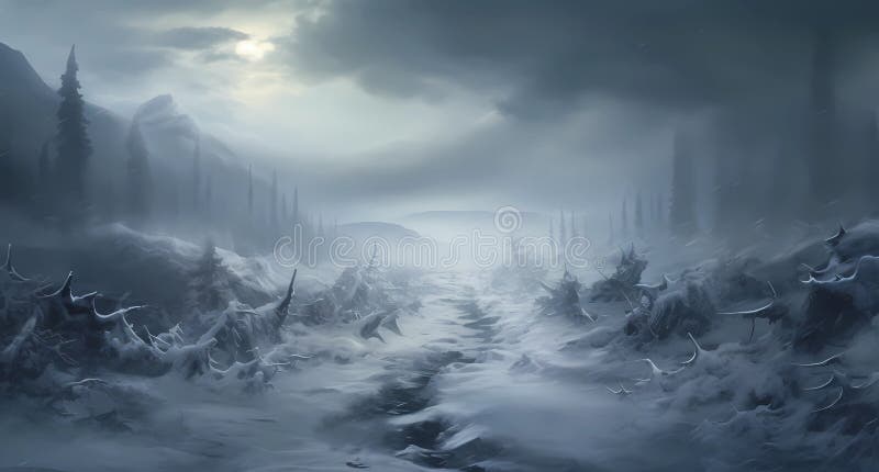 Endless white snowfield stock illustration. Illustration of sunny ...