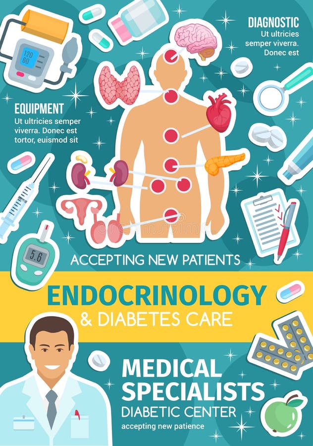 Endocrinologie Medische Affiche Met Endocrien Systeem Vector ...