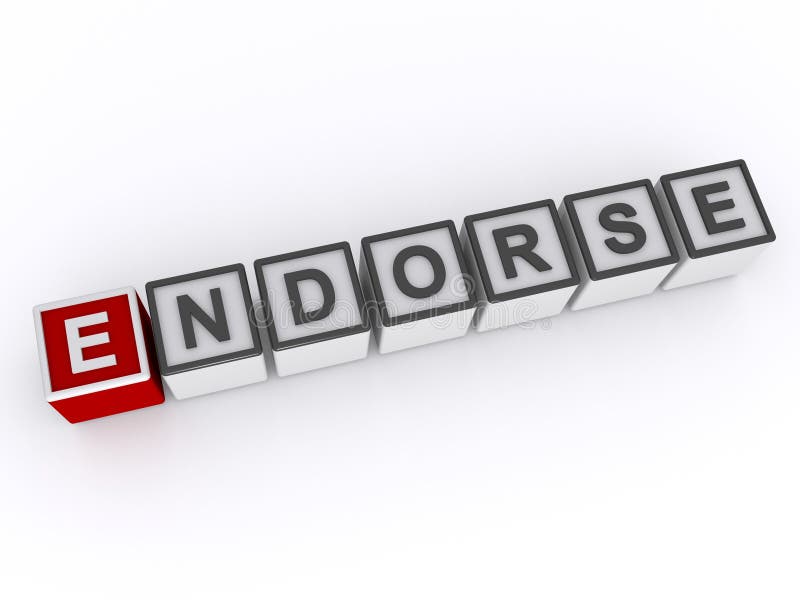 Endorse Word Block on White Stock Image - Image of marketing, product ...