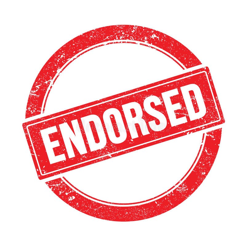 ENDORSED Text on Red Grungy Vintage Round Stamp Stock Illustration ...