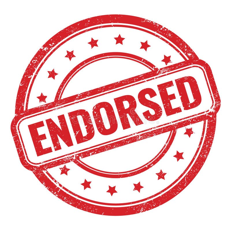 ENDORSED Text on Red Grungy Vintage Round Stamp Stock Illustration ...