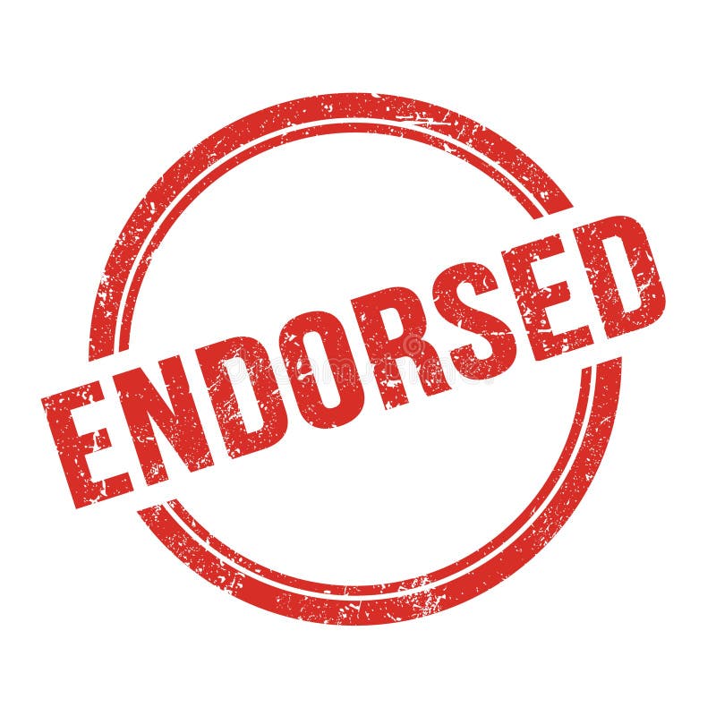 ENDORSED Text on Red Grungy Vintage Round Stamp Stock Illustration ...