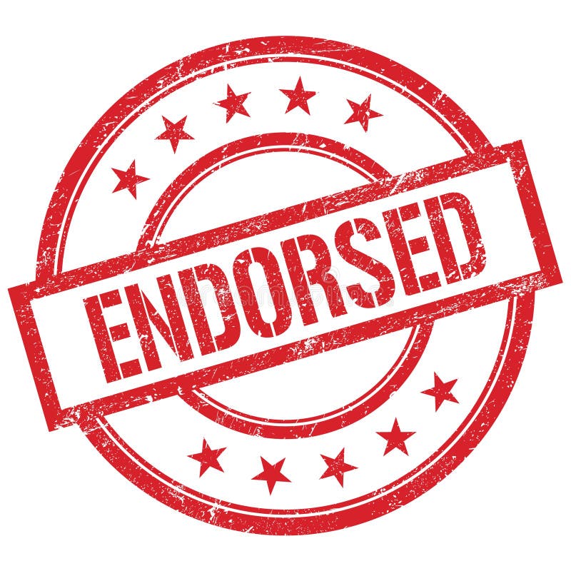 ENDORSED Text on Red Grungy Vintage Round Stamp Stock Illustration ...