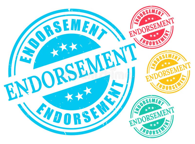 Endorsement Stamp Vector Set, Grunge Style Official Seal Label Pack ...