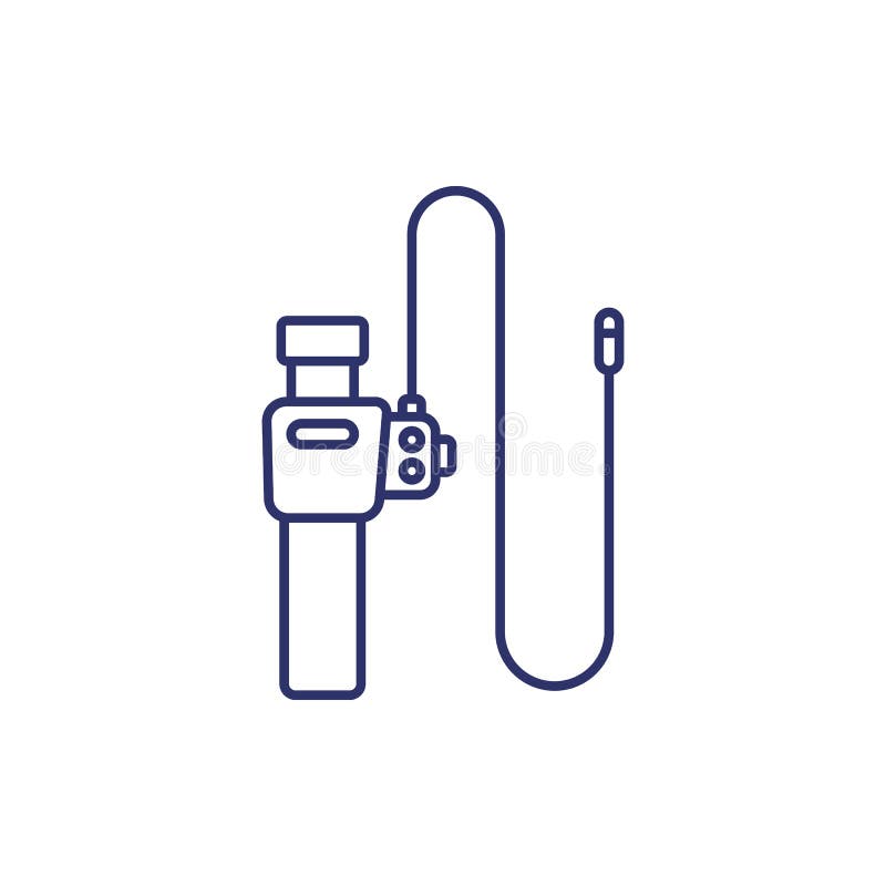 Endoscope for Colonoscopy Icon on White, Vector Stock Vector ...