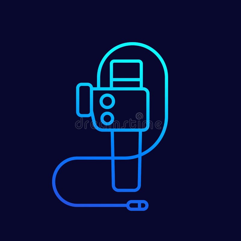 Endoscope Line Icon, Colonoscopy Tool Vector Stock Vector ...