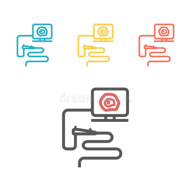 Endoscopy Line Icon. Vector Sign for Web Graphic. Stock Vector ...