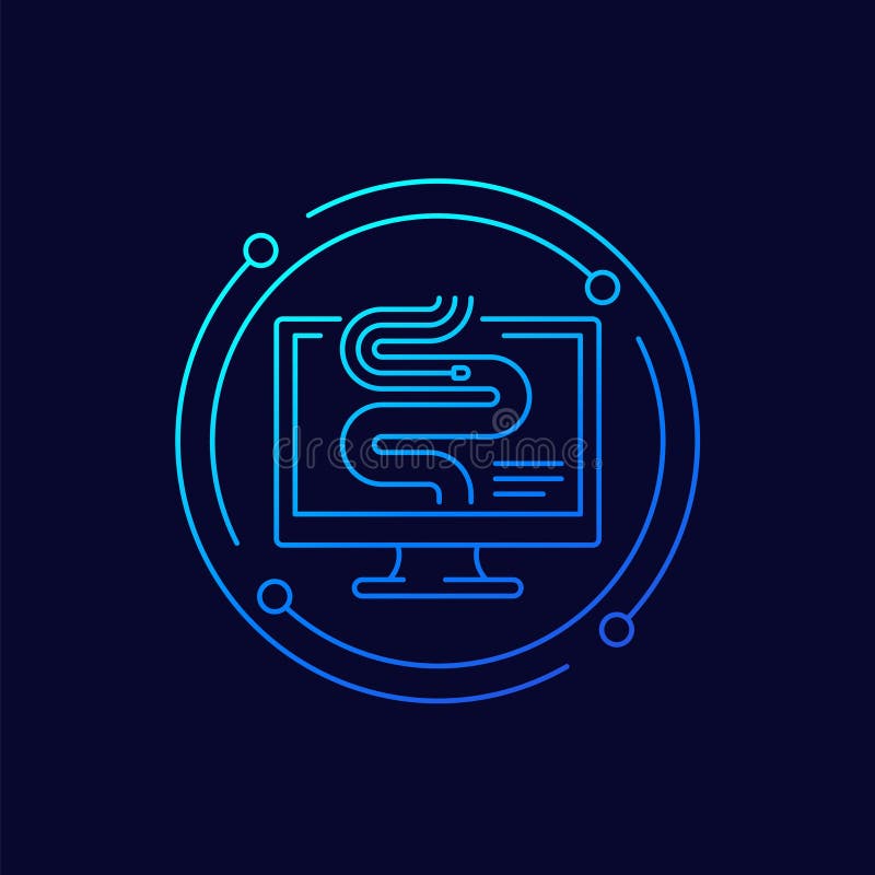 Endoscopy Procedure Icon, Linear Design Stock Vector - Illustration of ...