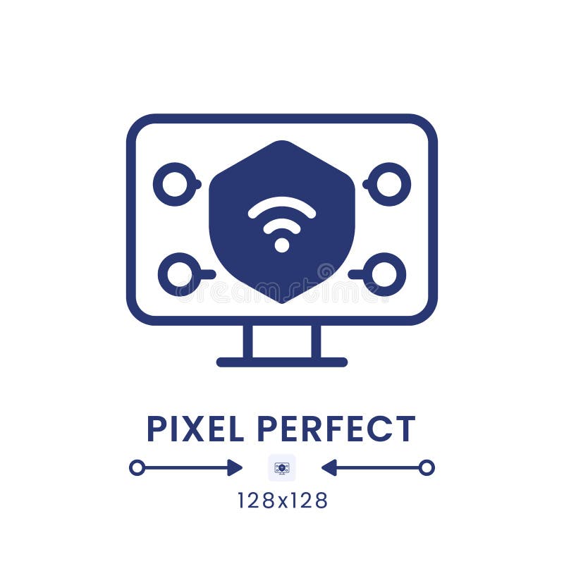 Endpoint Security Black Solid Desktop Icon Stock Vector - Illustration ...