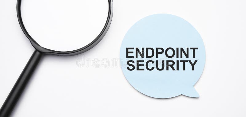 Endpoint Security Speech Bubble and Black Magnifier Isolated on the ...