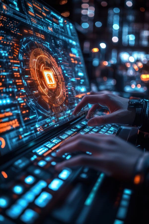 Endpoint Security Training, Hands on a Sleek, Modern Keyboard, Focused ...