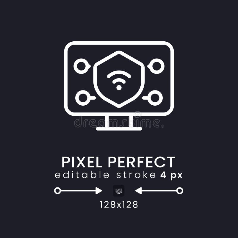 Endpoint Security White Linear Desktop Icon on Black Stock Vector ...