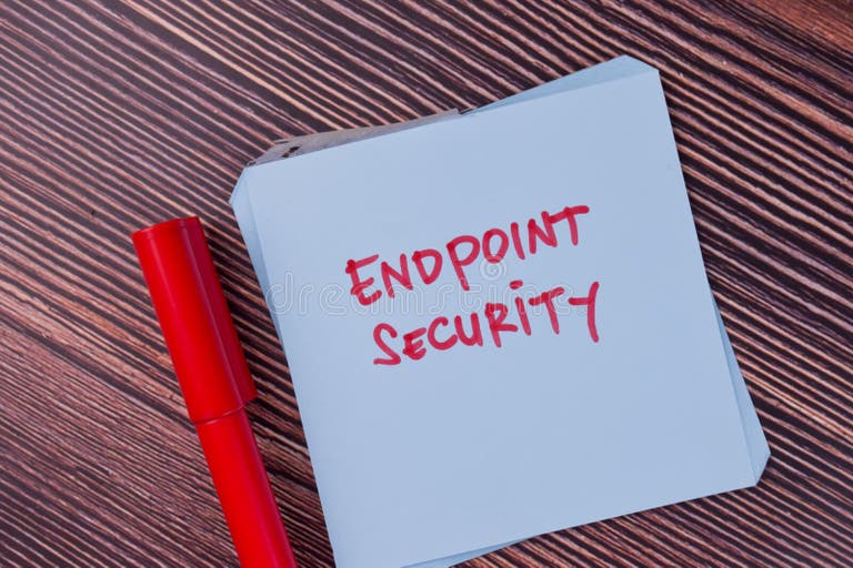 Endpoint Security Write on Sticky Notes Isolated on Wooden Table Stock ...