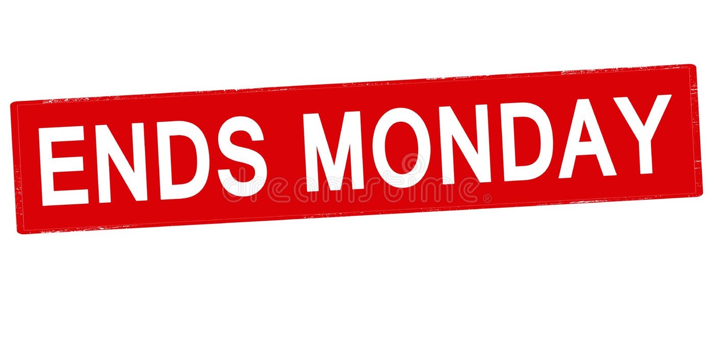 Ends Monday Rubber Stamp Text Inside Illustration Stock Illustrations ...