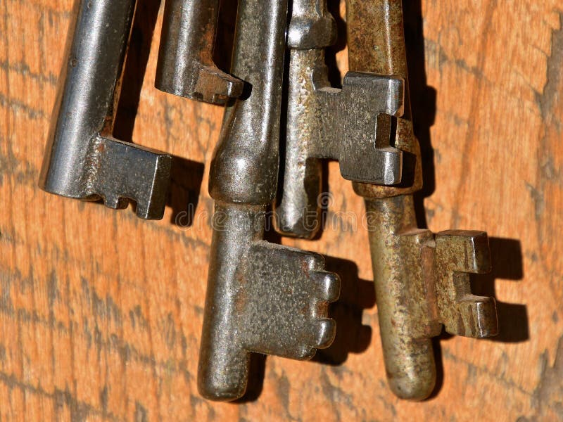 Ends of old skeleton keys stock image. Image of master - 130345983