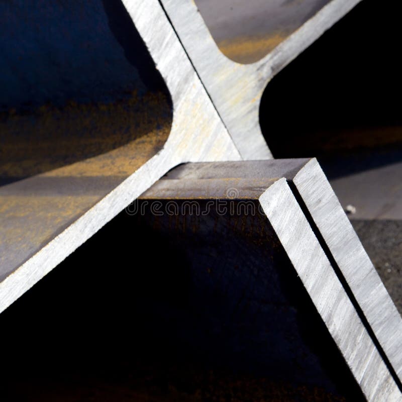 Interlocking steel beams stock image. Image of metal - 10673069