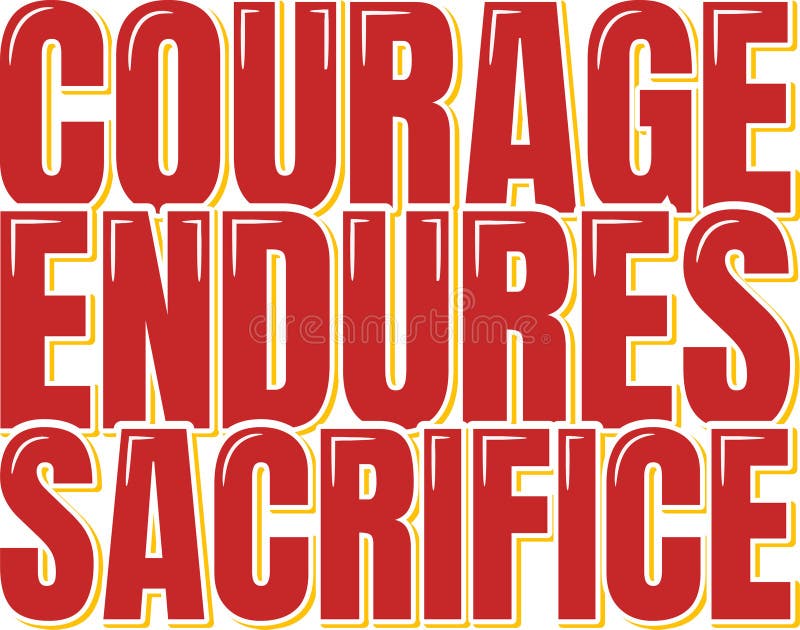 Enduring Courage Lettering Vector Art Stock Vector - Illustration of ...