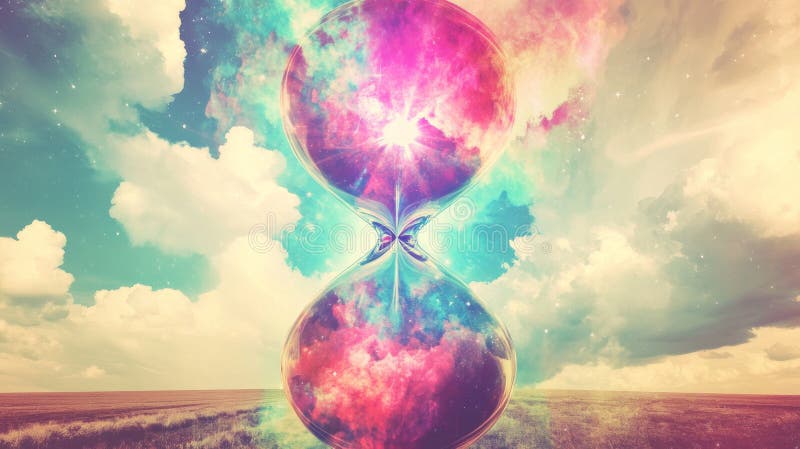 The Enduring Landscape of Cosmic Hourglass Time, Space Stock Image ...