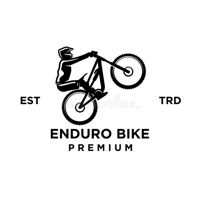Enduro Downhill-Bike-Logo vektor abbildung. Illustration von mann ...