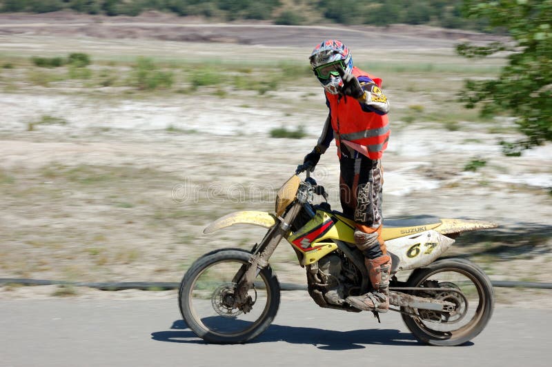 Enduro Rider at Motocross Competition Editorial Photography - Image of ...