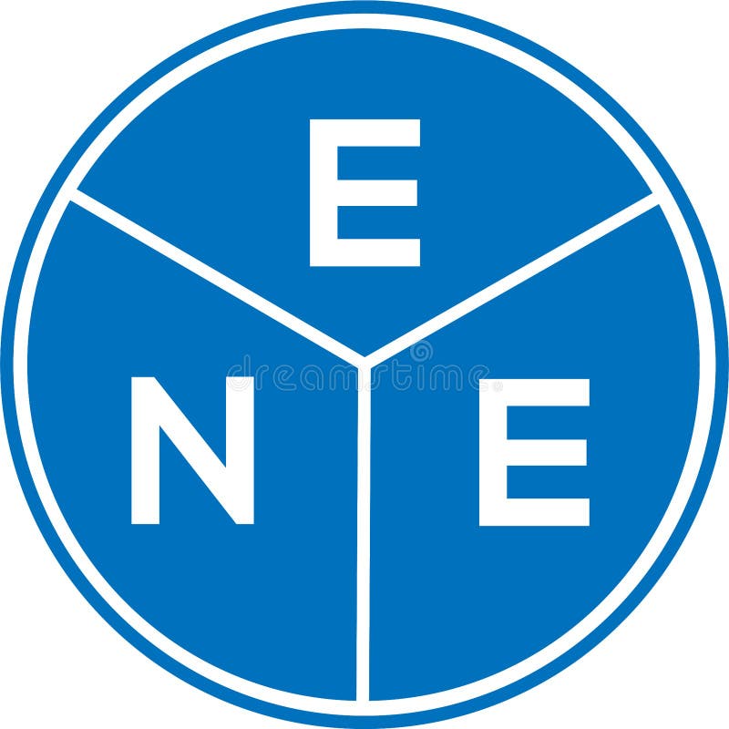 ENE Letter Logo Design on White Background. ENE Creative Circle Letter ...