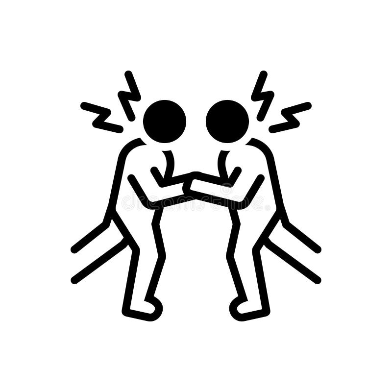 Black Solid Icon for Enemies, Foe and Opponent Stock Vector ...