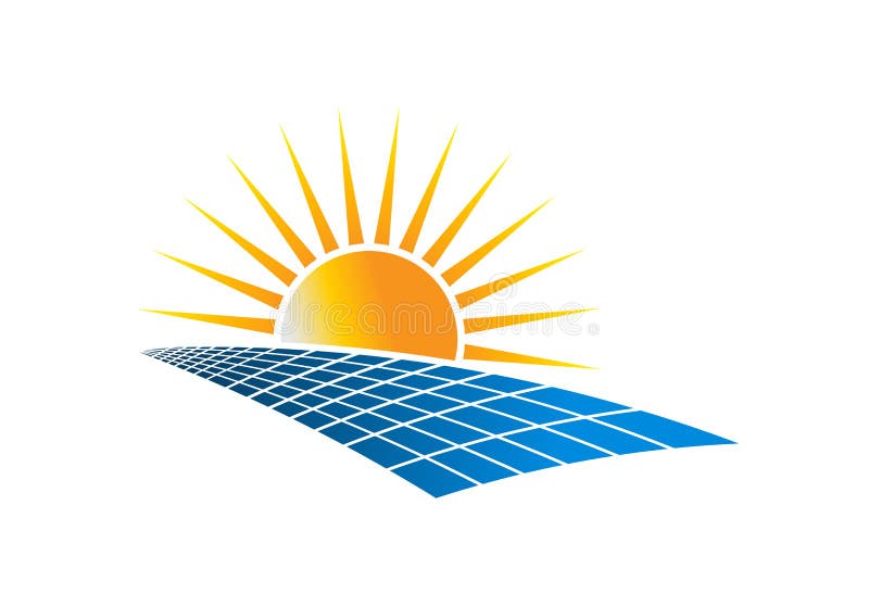 Sun Y Logotipo Del Panel Solar Ilustración del Vector - Ilustración de ...