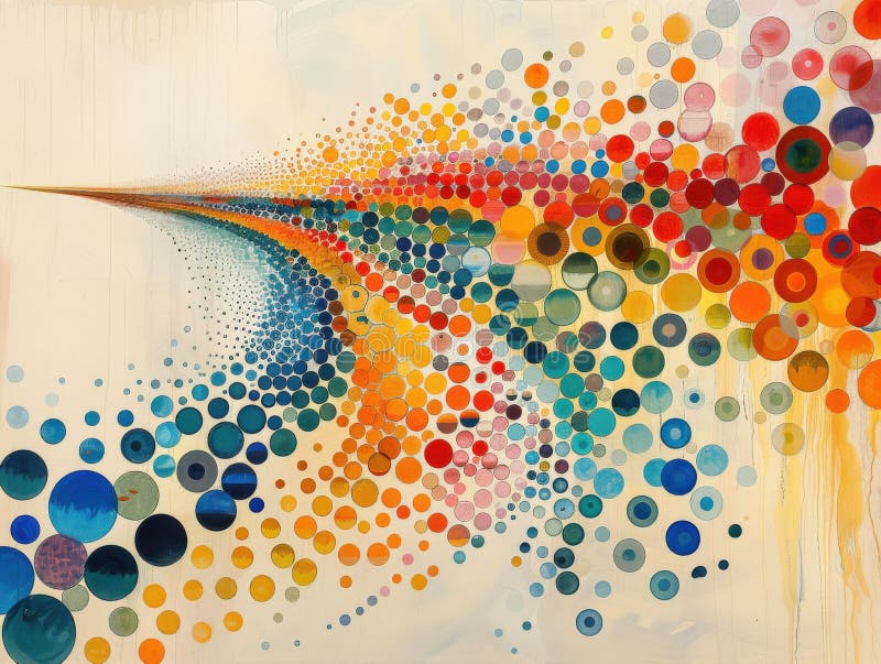 Colorful Abstract Artwork with Radiating Circular Patterns Stock Photo ...