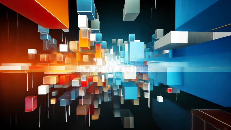 An Energetic Abstract Background Featuring Moving Squares and ...