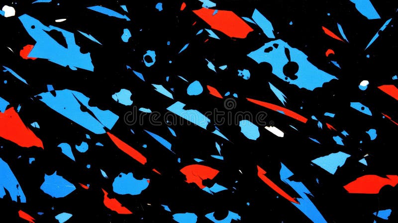 Energetic Abstract Expression with High Contrast Blue and Red Shapes on ...