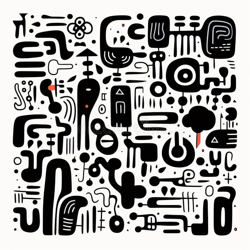 Energetic Abstract Illustration with Simplistic Characters and ...