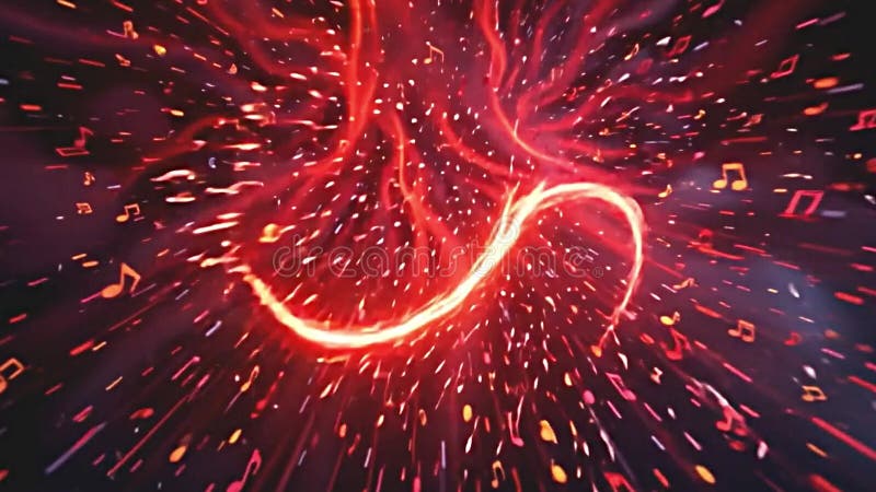 Energetic Animated Background, Musical Notes Exploding Upwards Like ...