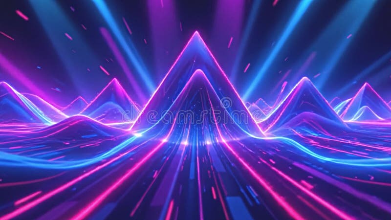 Energetic Animated Design with Rhythmic Blue, Purple, and Red Light ...