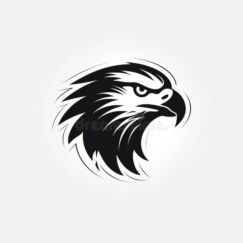 Energetic Black Eagle Head Logo Design with Bold Lines and Shapes Stock Illustration ...