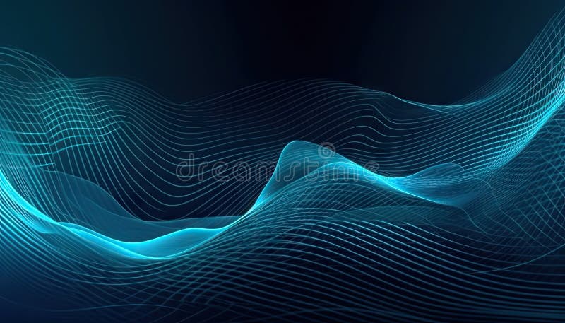 Energetic Blue Light and Wave Background for Posters and Web. Stock ...