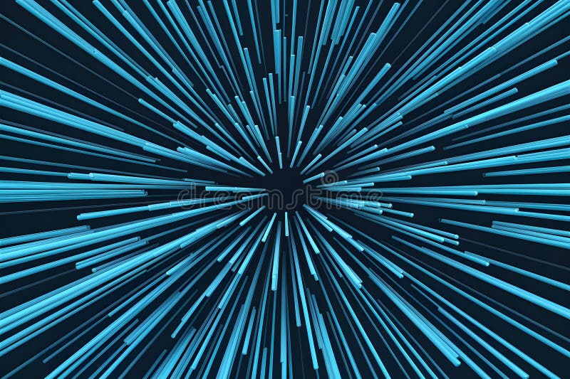 Blue Lines Radiating from Center, Starburst Effect on Dark Background ... Blue Lines Radiating from Center, Starburst Effect on Dark Background ...