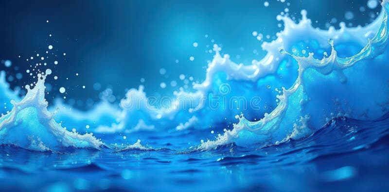 Energetic Blue Water Splash; Stylized Vector Illustration , Fluid ...